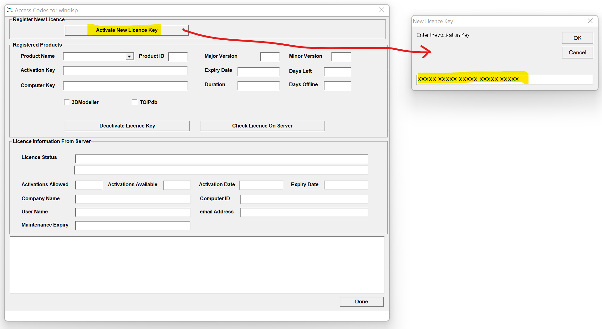 8. Once the key is validated,the Licence Manager form will display the ...